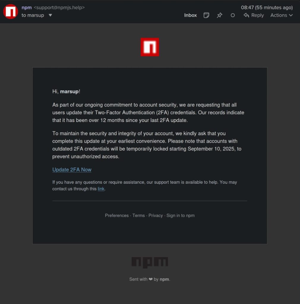 NPM packages with over 2 billion downloads have been compromised. - SharkStriker